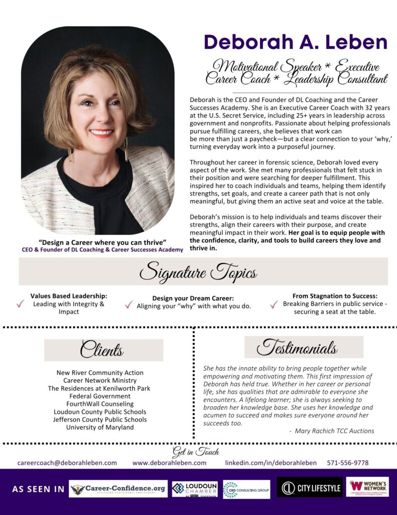 Official Bio - Career Coach - Deborah Leben